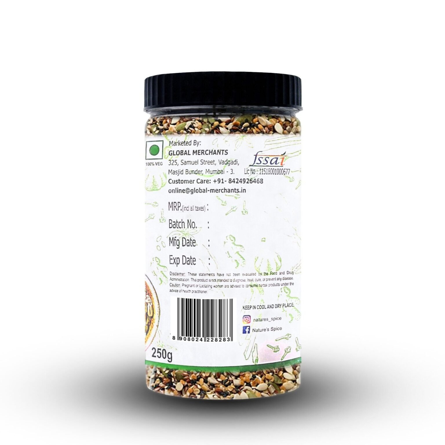 Buy Organic 7 Super Seeds Mix 250gm Online | Nature's Spice