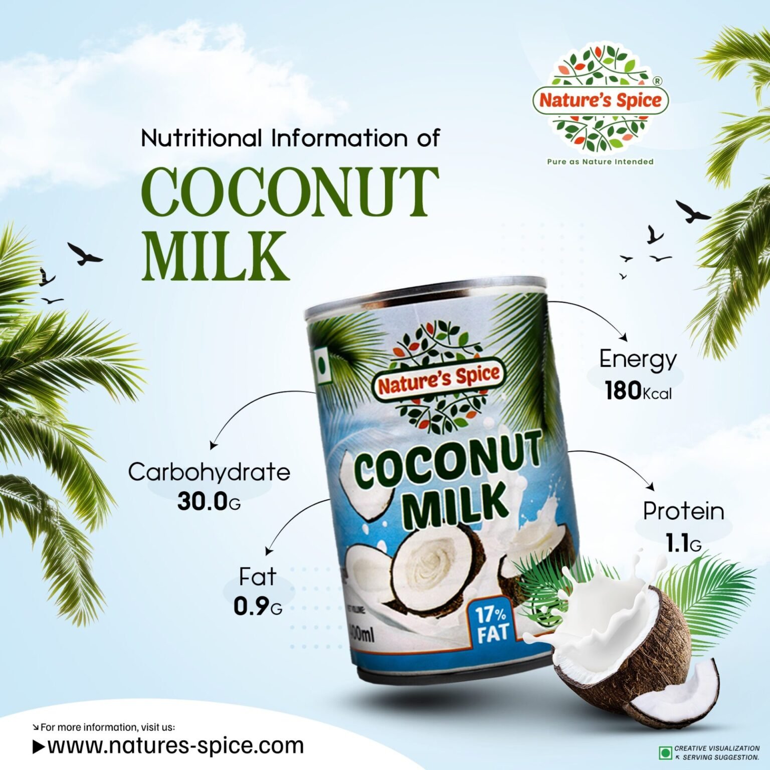 Buy Coconut Milk 400ml Online Dairy-Free | Nature's Spice